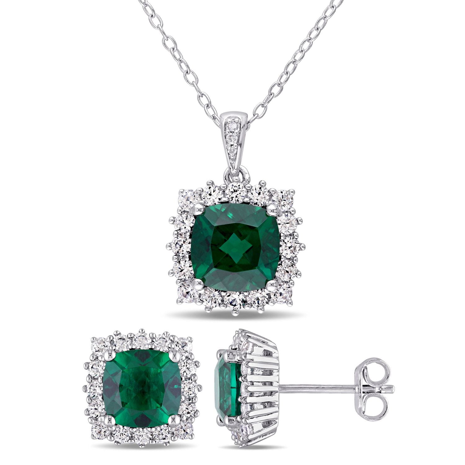Click here for Tangelo Created Emerald  Created White Sapphire An... prices