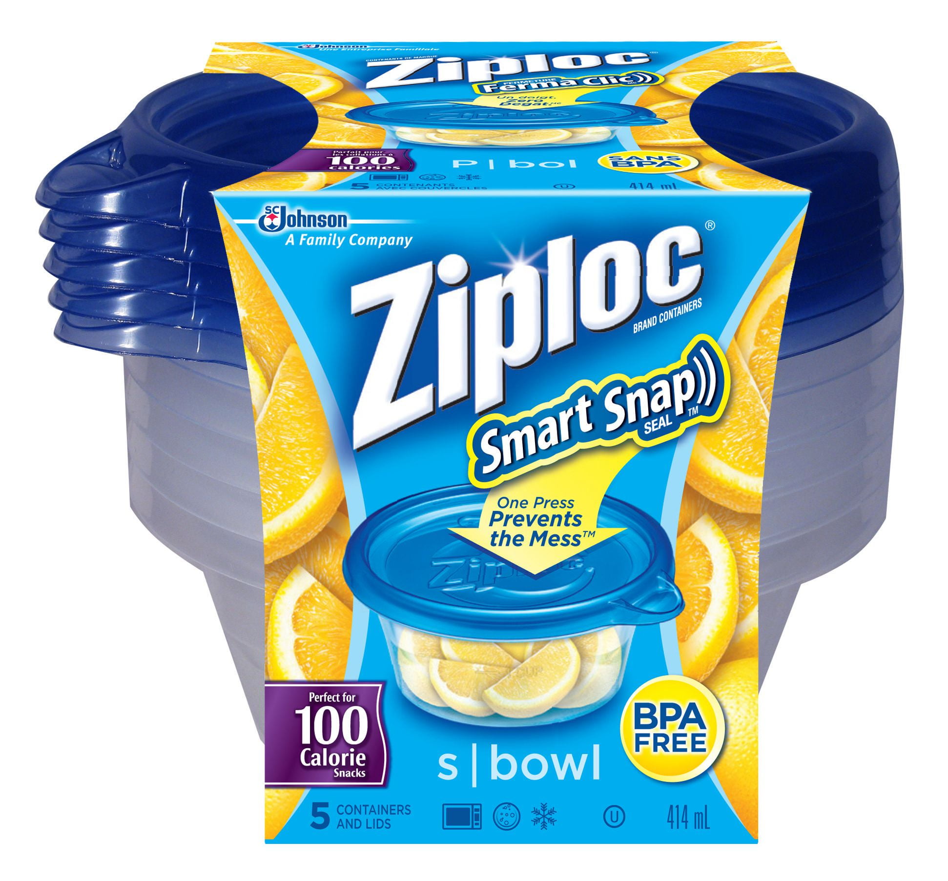 Ziploc® brand Containers with the Smart Snap™ Seal 5 Small Round ...