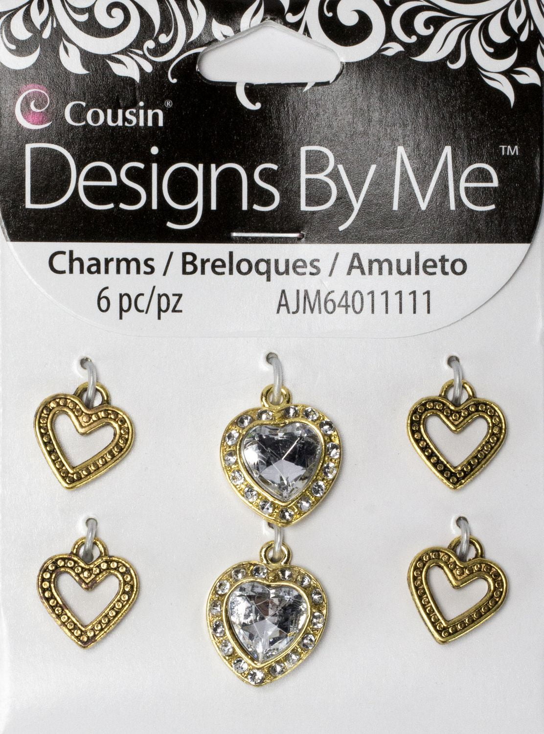 6pc Gold Heart Charms | Walmart Canada