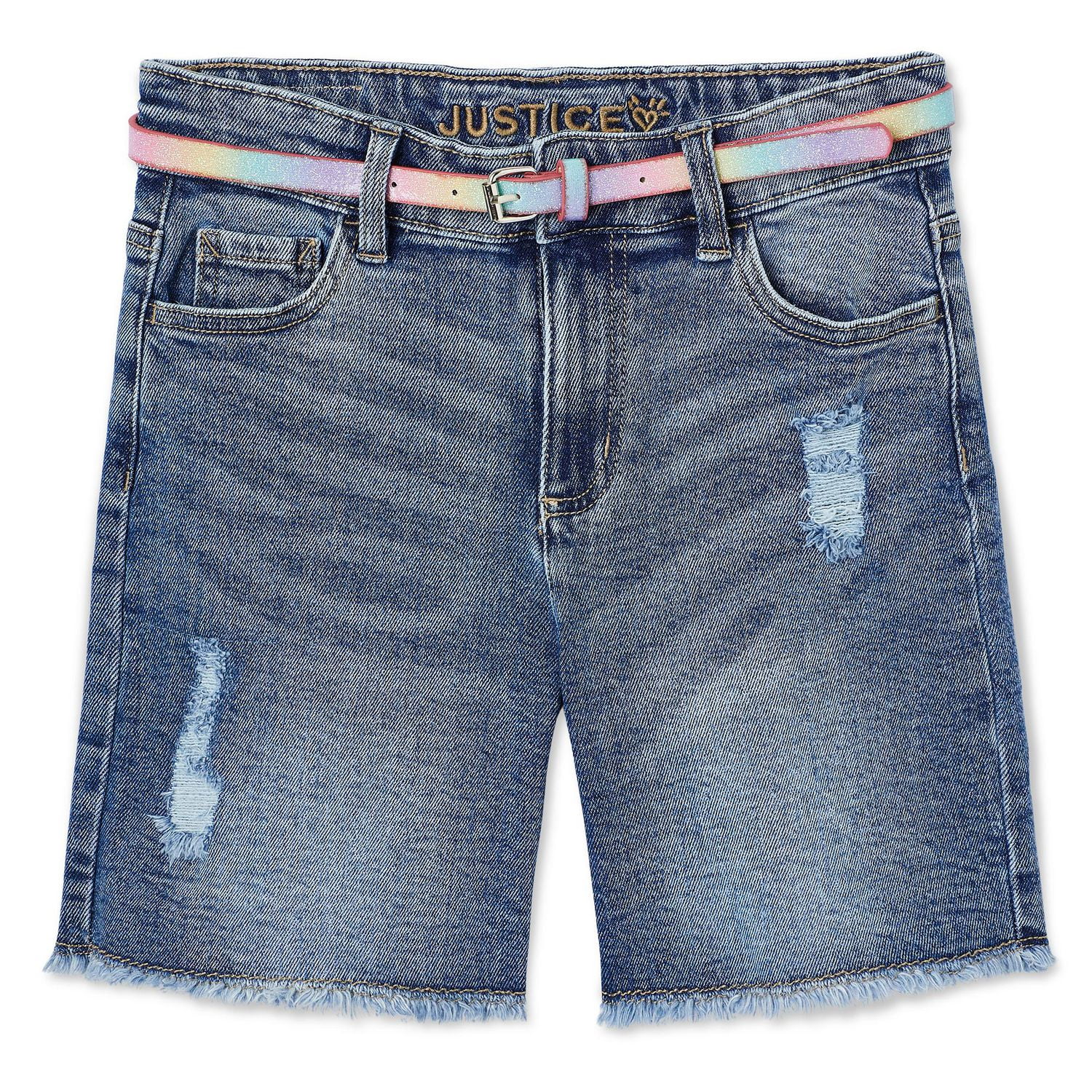 Click here for Justice Girls Belted Denim Short 10 prices