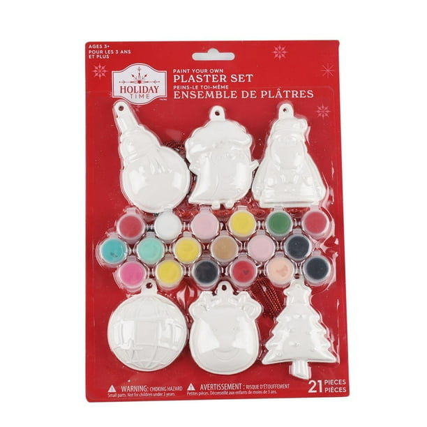Christmas CYO Plaster Set for Kids DIY Paint with Three Brushes and ...