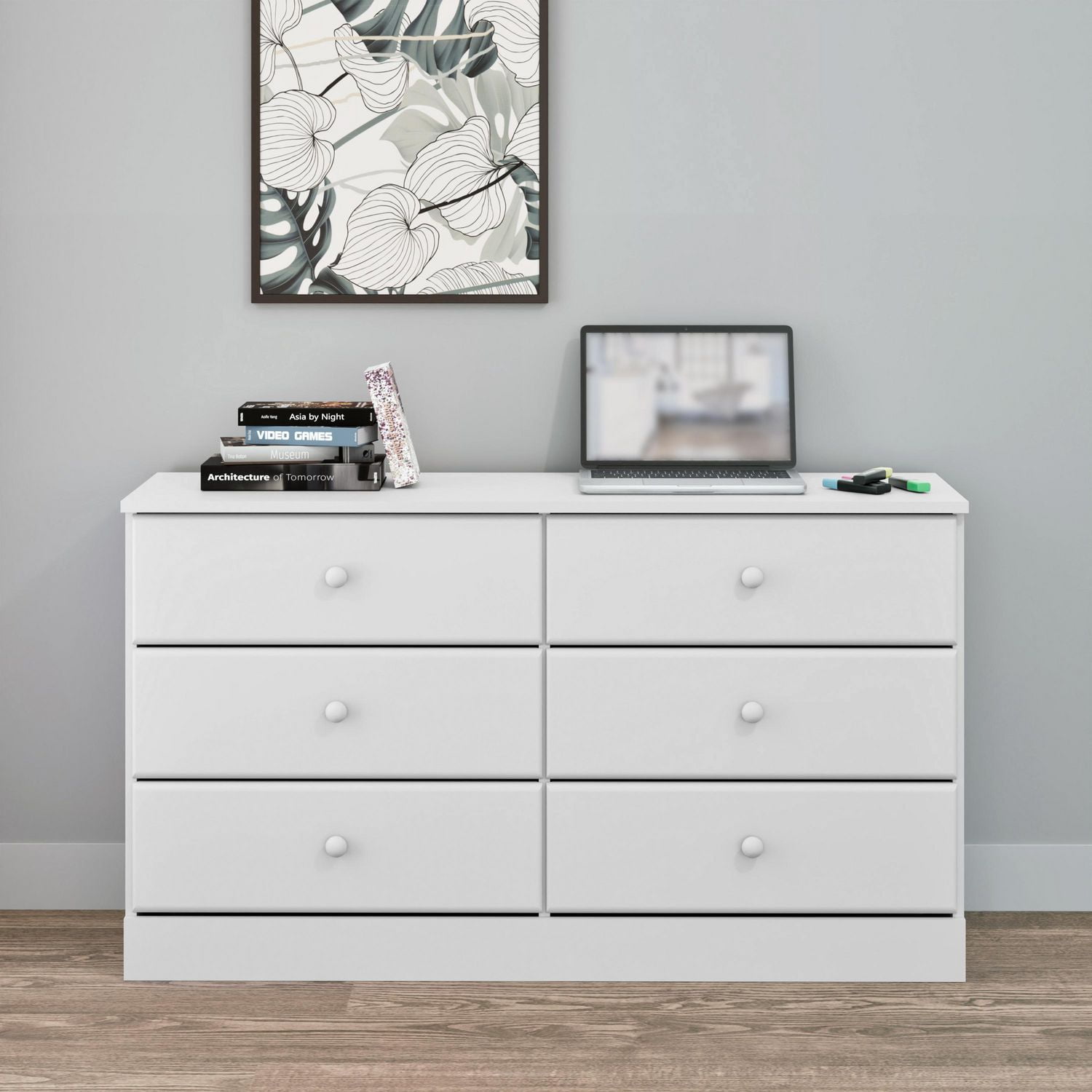 Prepac Astrid White 6 Drawer Dresser Walmart