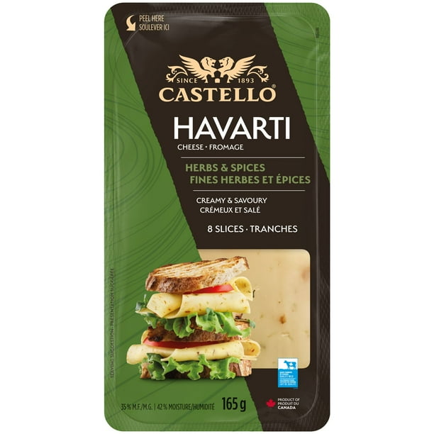 Castello Herbs & Spices Havarti Sliced Cheese, 165 g - Walmart.ca