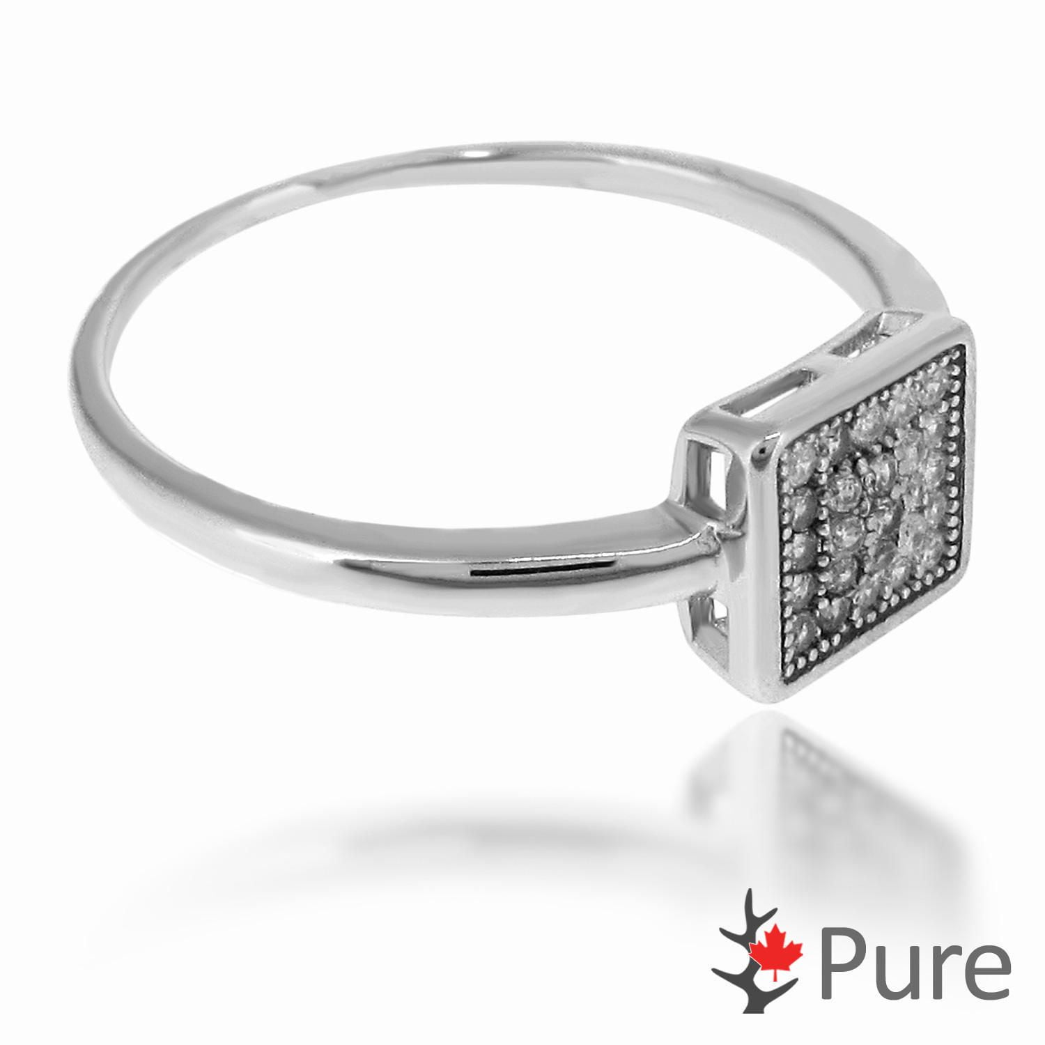 Pure CZ Micro Pave Sterling Silver Fashion Ring | Walmart Canada