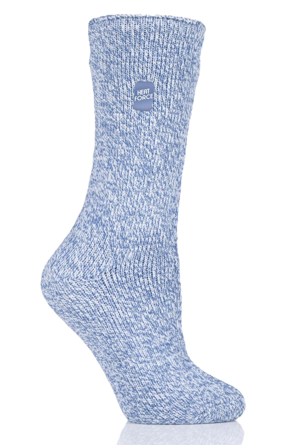 Click here for Heat Force Womens Denim/ Cream Twist Crew Sock 5-9... prices