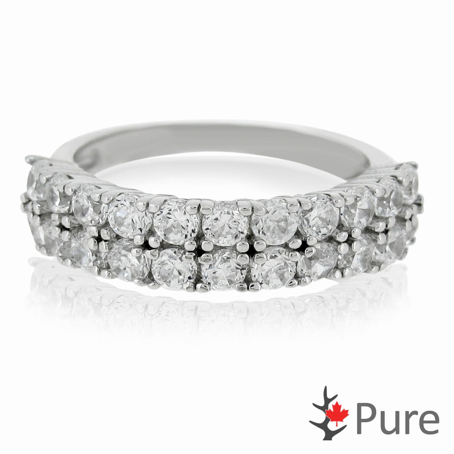 Pure Cubic Zirconia Semi-Eternity Ring set in Sterling Silver | Walmart ...