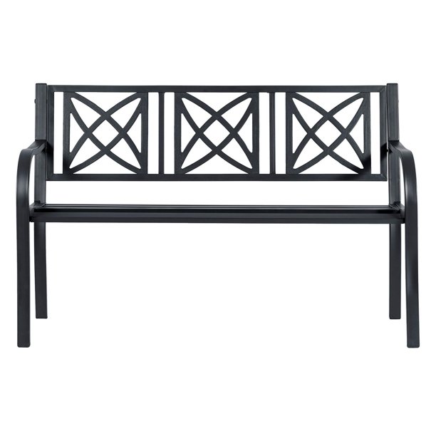 Paracelsus 4-Foot Metal Garden Bench in Black - Walmart.ca