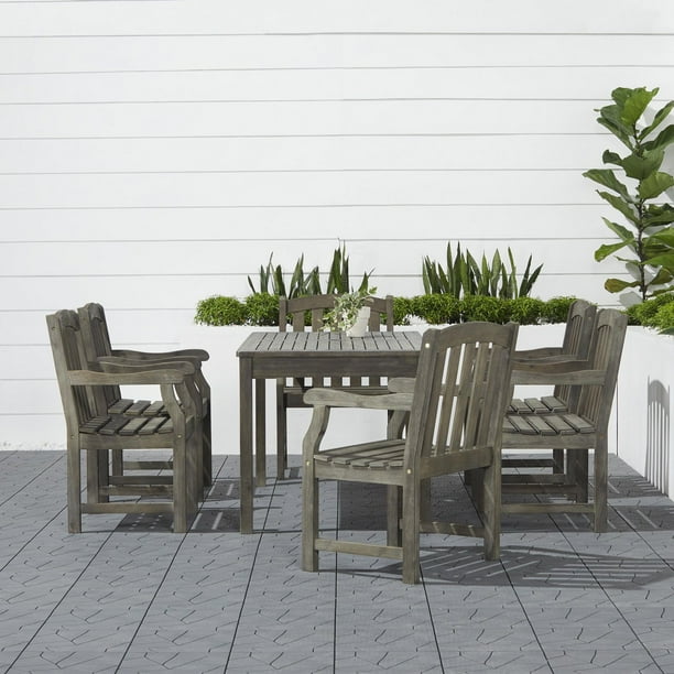 Renaissance Outdoor 7-piece Hand-scraped Wood Patio Dining Set - Walmart.ca
