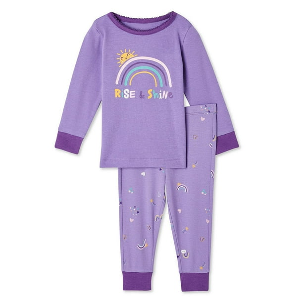 George Baby Girls' Rib Pajamas 2-Piece Set - Walmart.ca