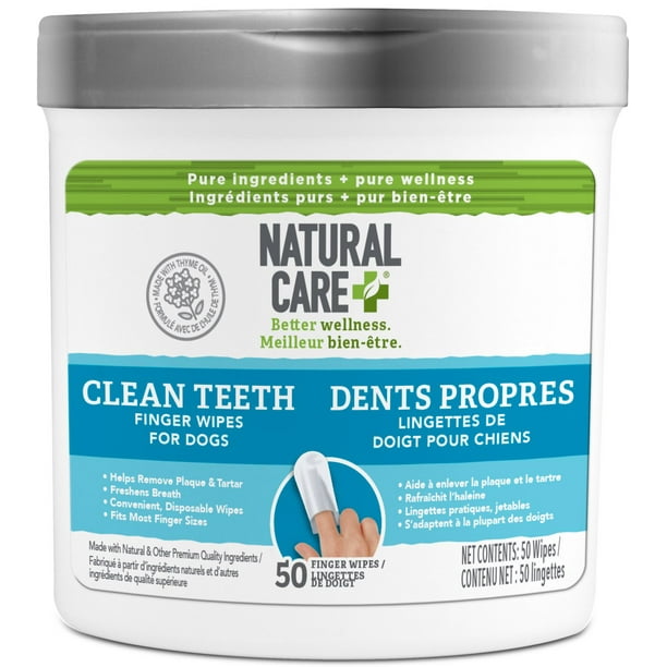 Natural Care Clean Teeth Finger Wipes Dog Dental Wipes, 50 Wipes ...