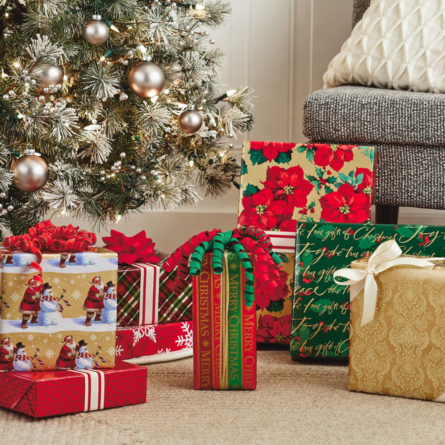 Reversible wrapping paper store