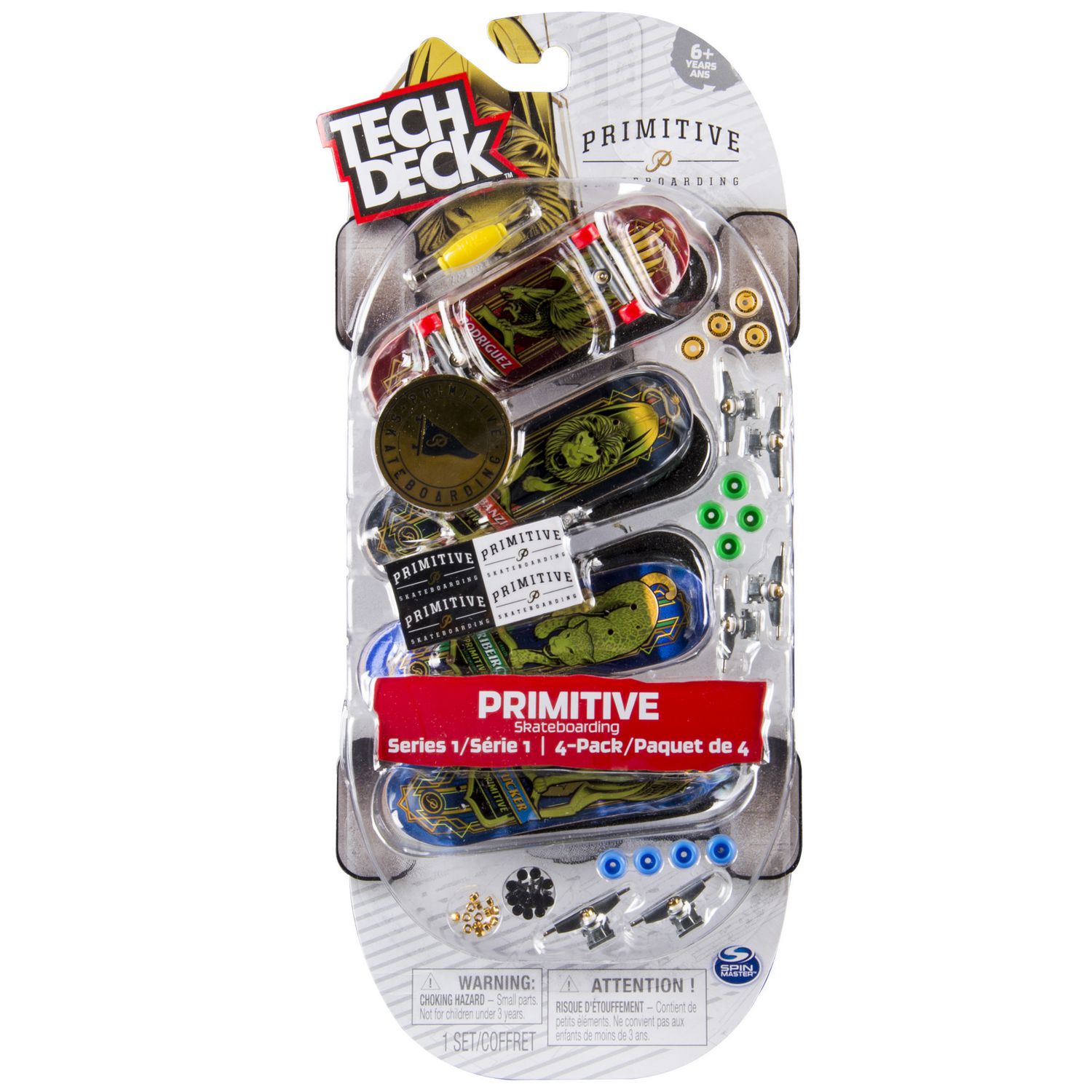 Tech Deck 96mm Primitive Skateboarding Series 1 4-Pack Fingerboards Set ...
