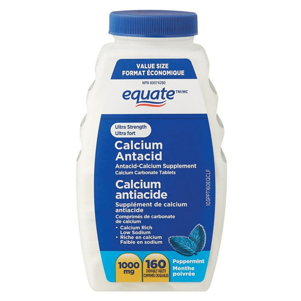 Equate Ultra Strength Calcium Antacid, Peppermint 1000mg - Walmart.ca