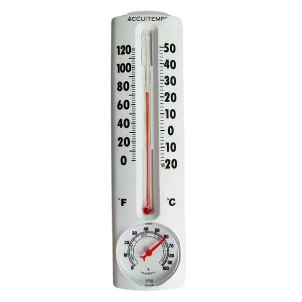 Accutemp Indoor or Outdoor Thermometer with Humidity Meter, Temperature ...