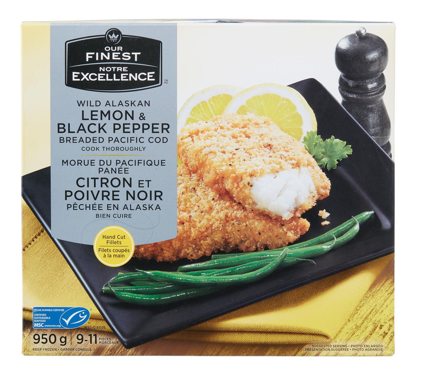 Our Finest Wild Alaskan Lemon & Black Pepper Breaded Pacific Cod ...
