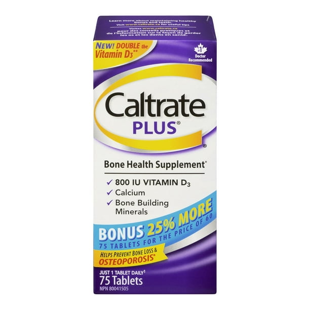 Caltrate plus Bone Health Supplement - 75 Tablets, Bone Health ...