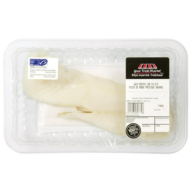 Your Fresh Market Wild Pacific Cod Fillets, 250 g-350 g, 0.25 - 0.30 kg ...