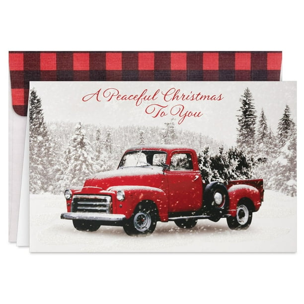 DaySpring Old Red Truck in Snow Boxed Christmas Cards, Pack of 20 ...