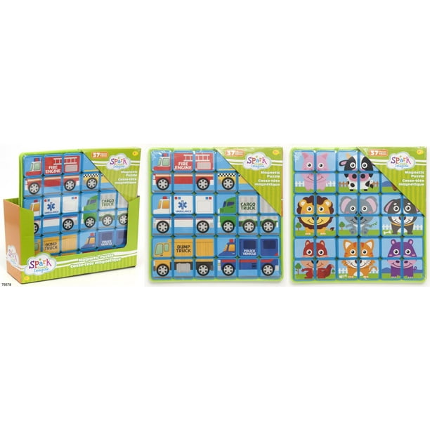Spark. Create. Imagine. 37-Piece Animal Pictures Magnetic Puzzle ...