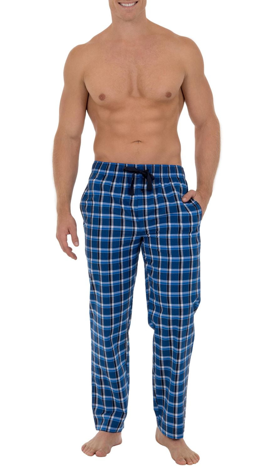 Click here for Fruit Of The Loom Mens Microsanded Woven Plaid Paj... prices