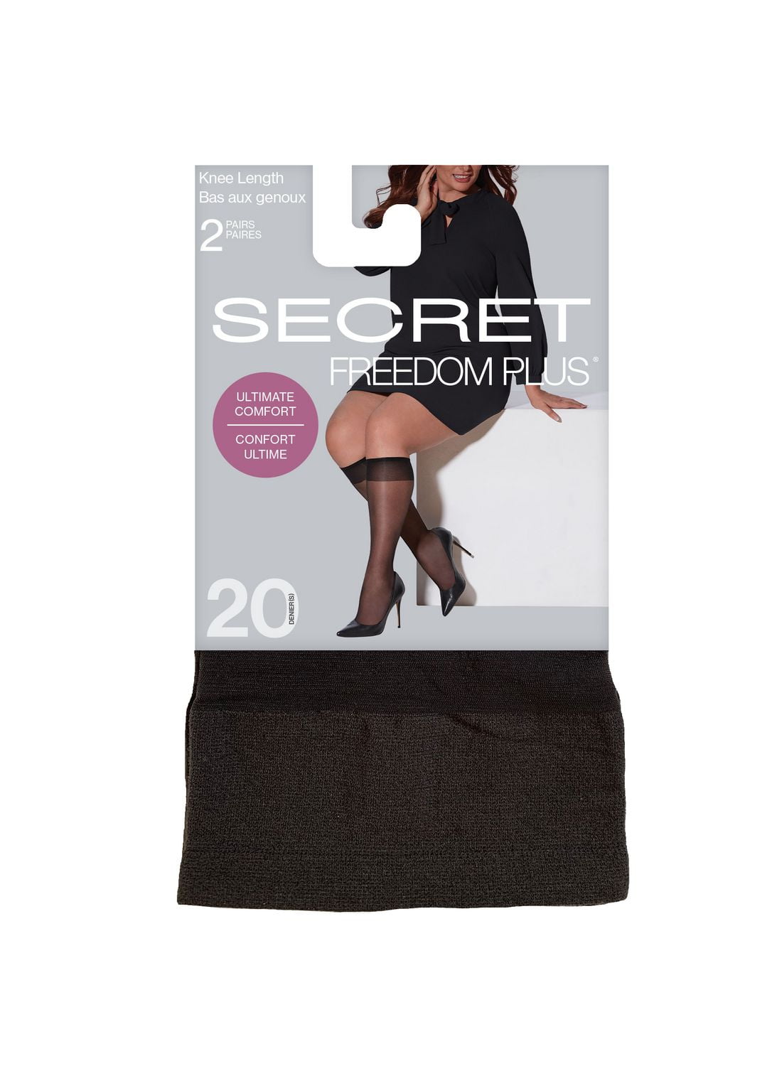 Secret® Freedom Plus 2pk Knee Length, Sizes Plus Tall and Plus Short ...