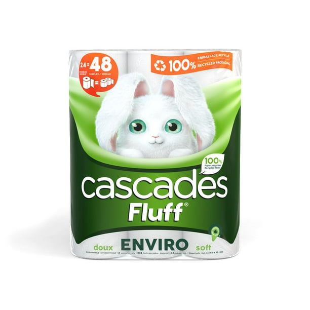 Cascades Fluff Enviro Bathroom Tissue, 24 Double Rolls (24=48 rolls ...