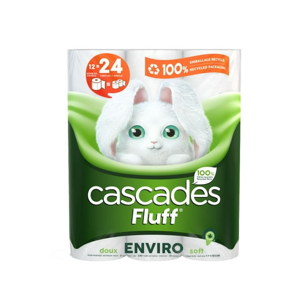 Cascades Fluff Enviro Toilet Paper, 2-ply, 242 Sheets per Roll - 12 ...