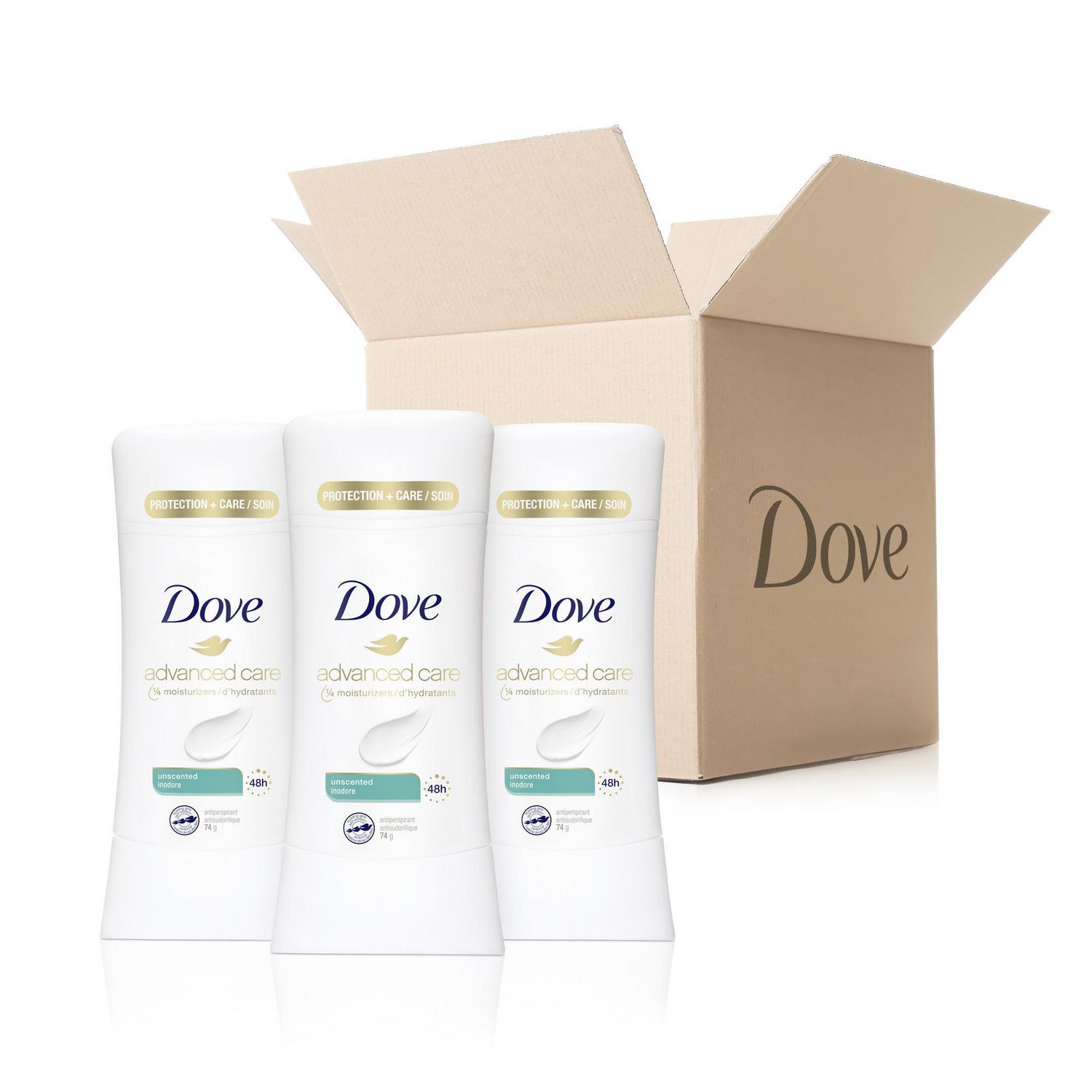 Dove Unscented Antiperspirant Stick Value Pack - Walmart.ca