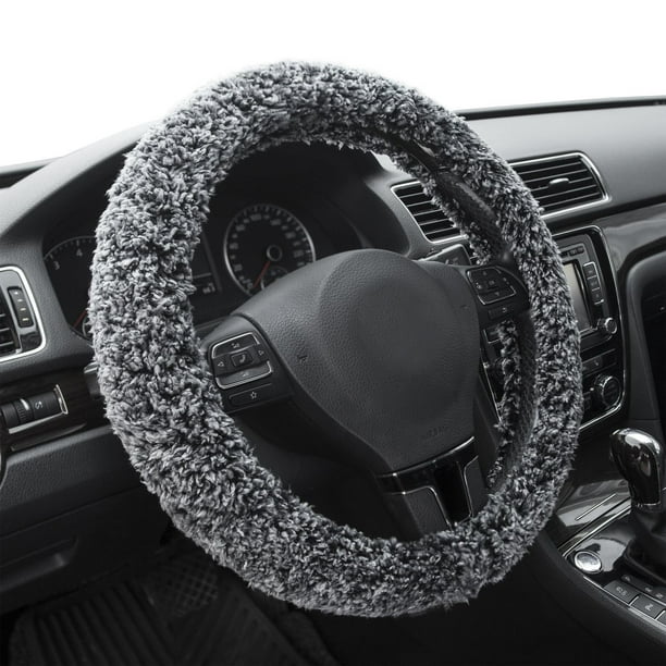 AUTO DRIVE Grey Soft Sherpa Steering Wheel Cover - Walmart.ca
