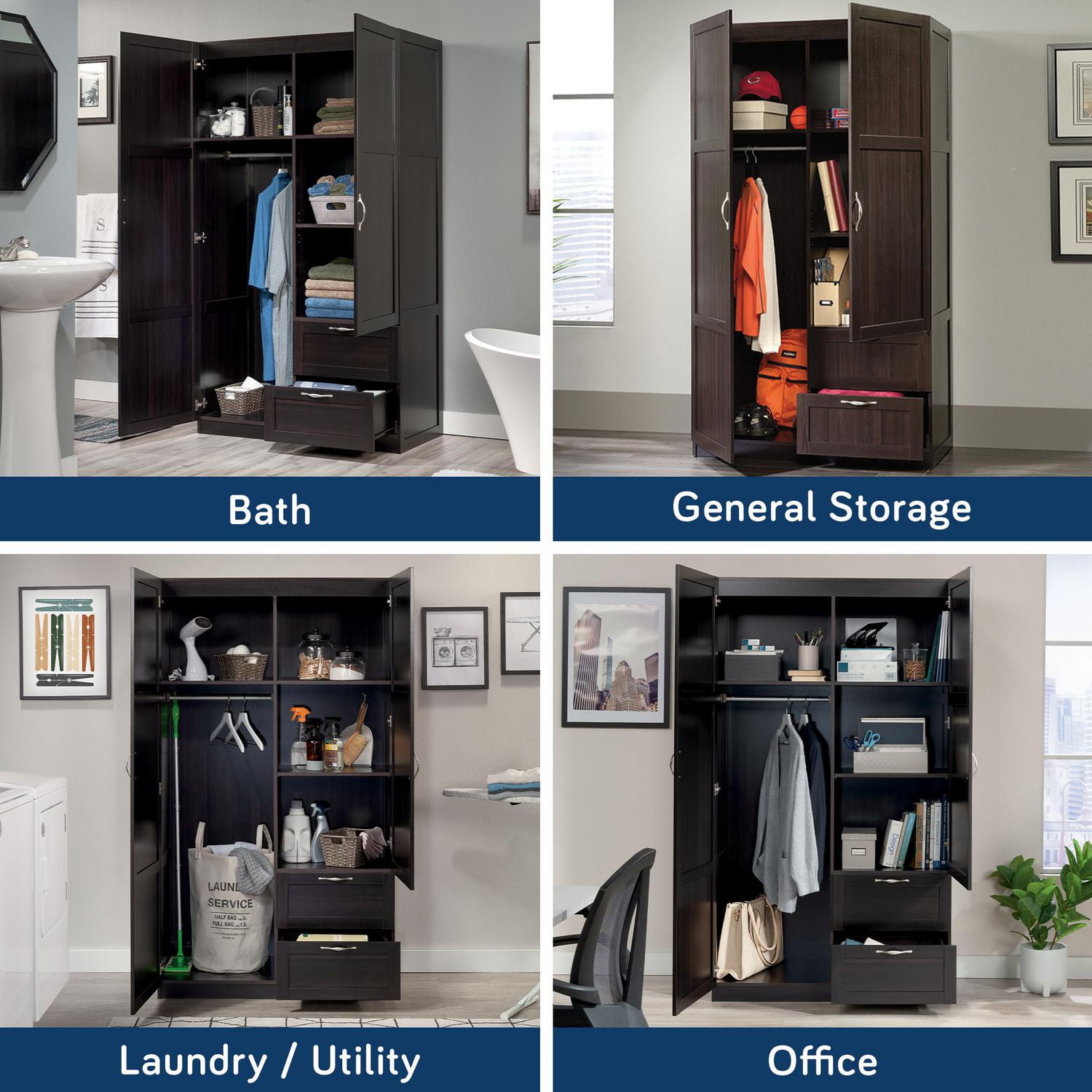 Sauder Closet Modular System Sauder® Select Storage Cabinet, Cinnamon