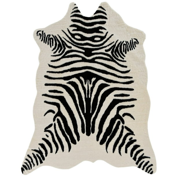 Faux Cowhide Rug, Ivory & Black Zebra Print - Walmart.ca