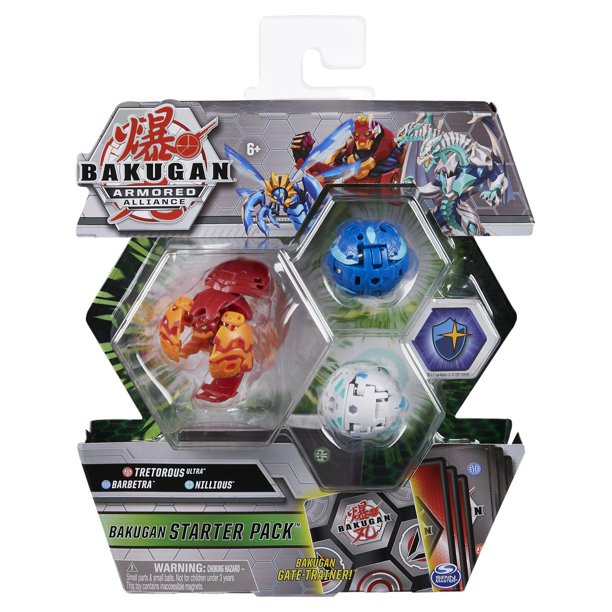 Bakugan Starter Pack 3-Pack, Diamond Gillator Ultra, Armored Alliance Collectible Action Figures ...