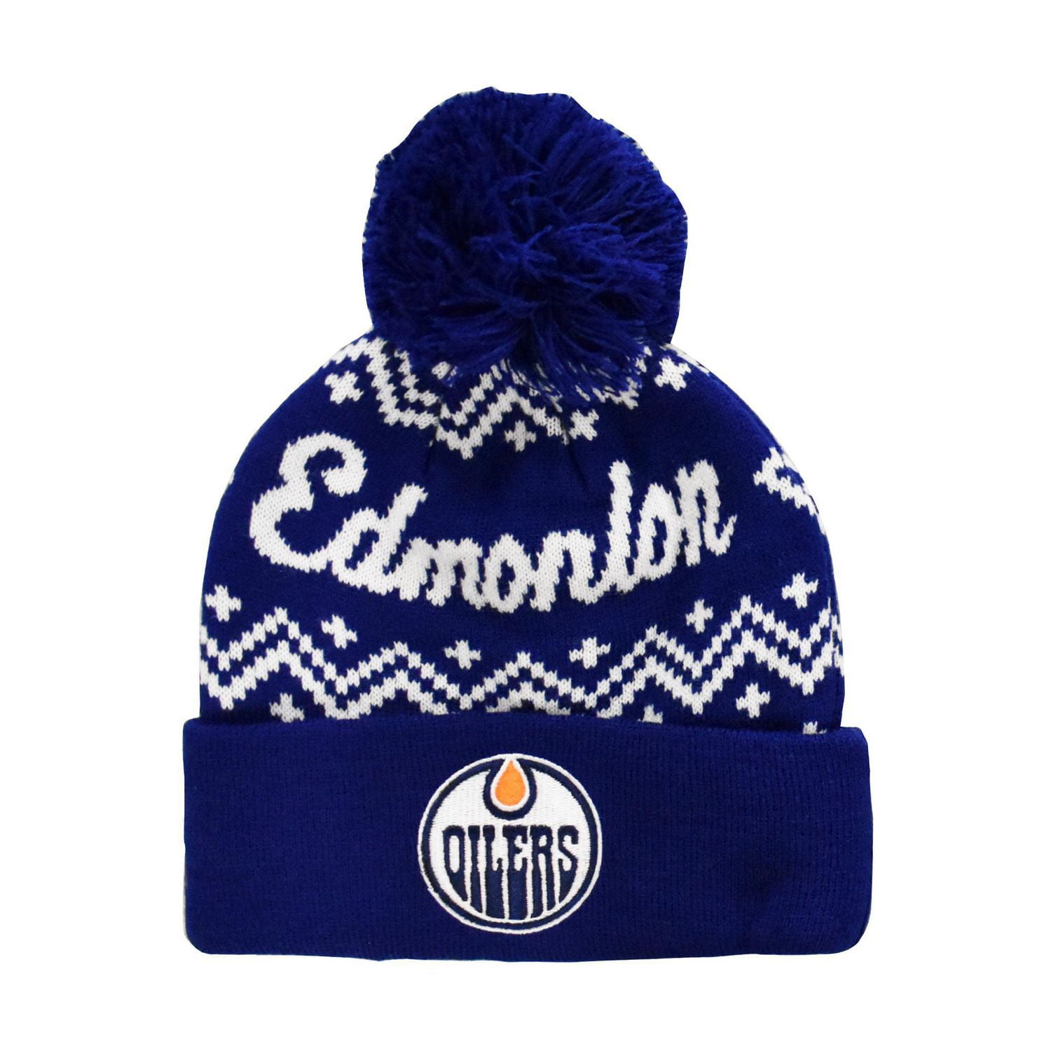 Ladies NHL Oilers Intarsia Pom Pom Toque | Walmart Canada