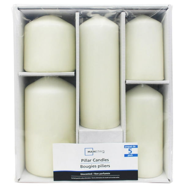 Mainstays Unscented Pillar Candle Set - Walmart.ca
