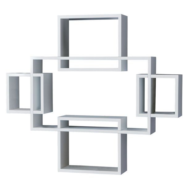 hometrends 5-Piece Interlocking White Wall Shelf - Walmart.ca