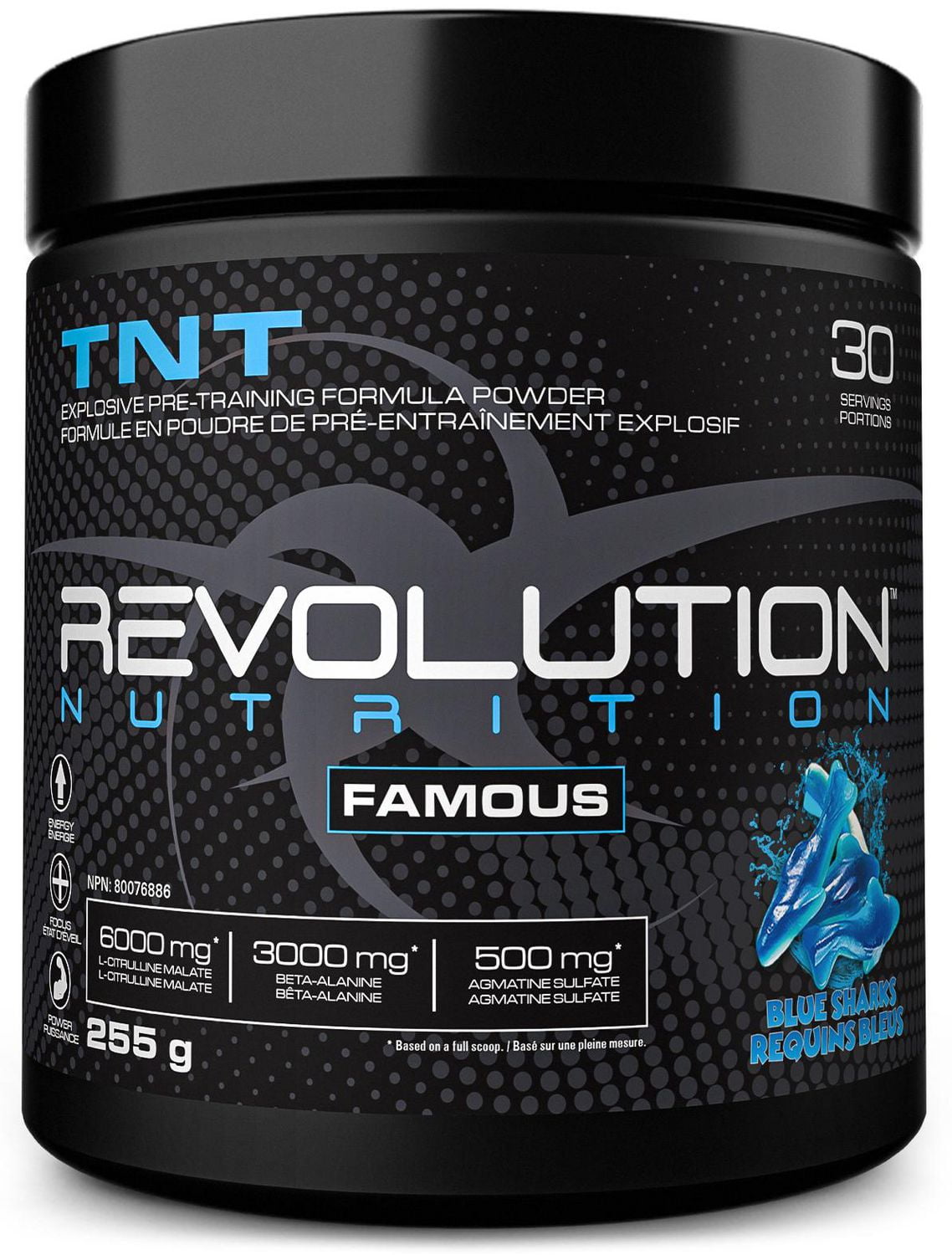 Revolution Nutrition TNT Pre-Workout Powder (Blue Sharks, 255 gr ...