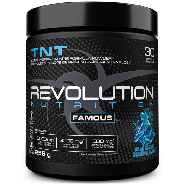 Revolution Nutrition TNT Pre-Workout Powder (Blue Sharks, 255 gr ...