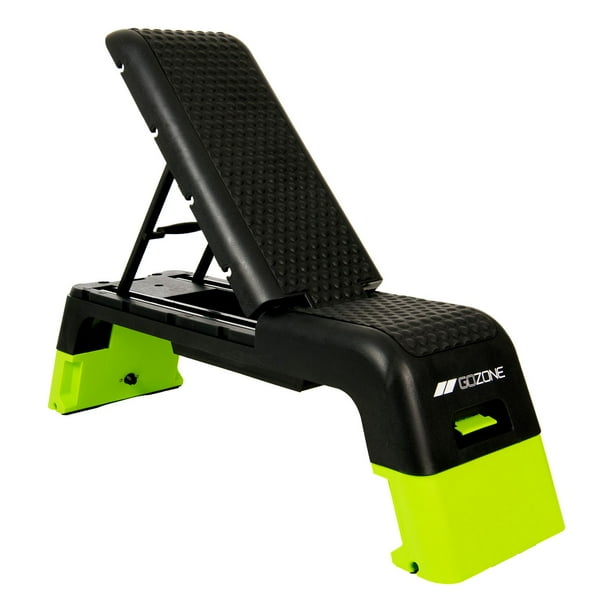 GoZone Multi-Use Adjustable Bench/Step Deck with Resistance Bands ...