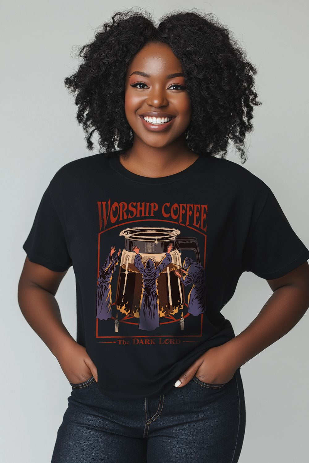 Click here for Bioworld Steven Rhodes Worship Coffee T-Shirt Xs prices