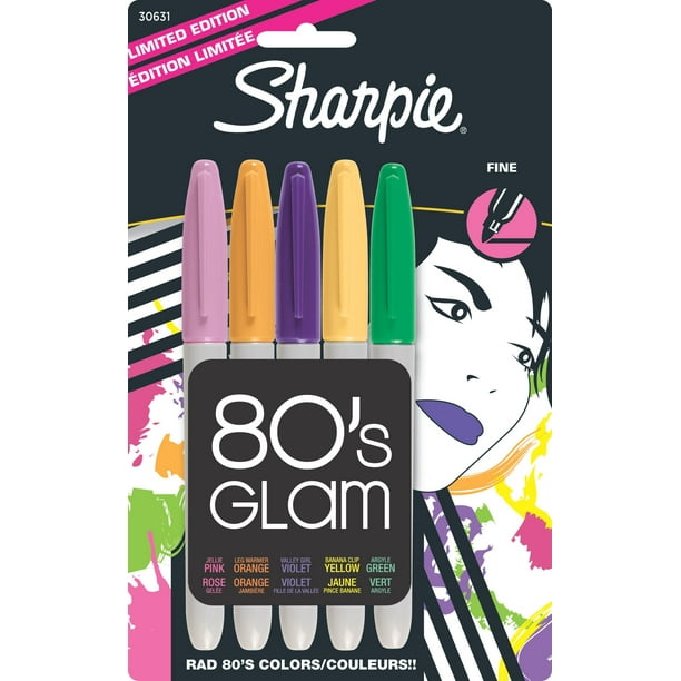 Sharpie 80's Glam Fine Point Permanent Markers, Assorted, 5-Pack ...
