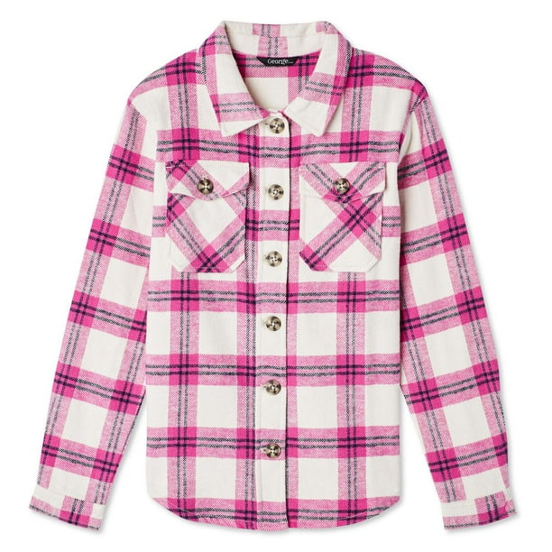 George Girls' Flannel Shacket - Walmart.ca
