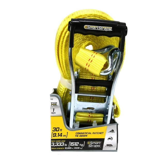 SmartStraps 2" x 30' 10,000 lb Commercial RatchetX Ratchet Tie Down ...