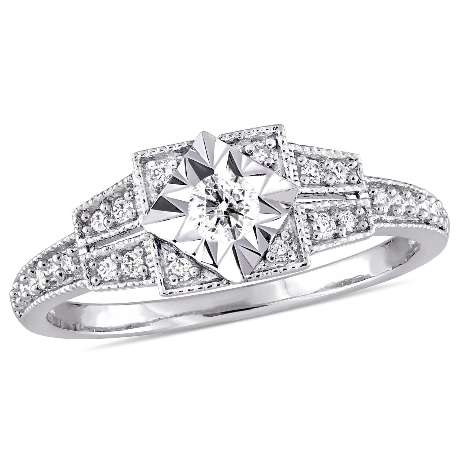 Click here for Miabella 1/4 Carat T. W. Diamond Sterling Silver P... prices