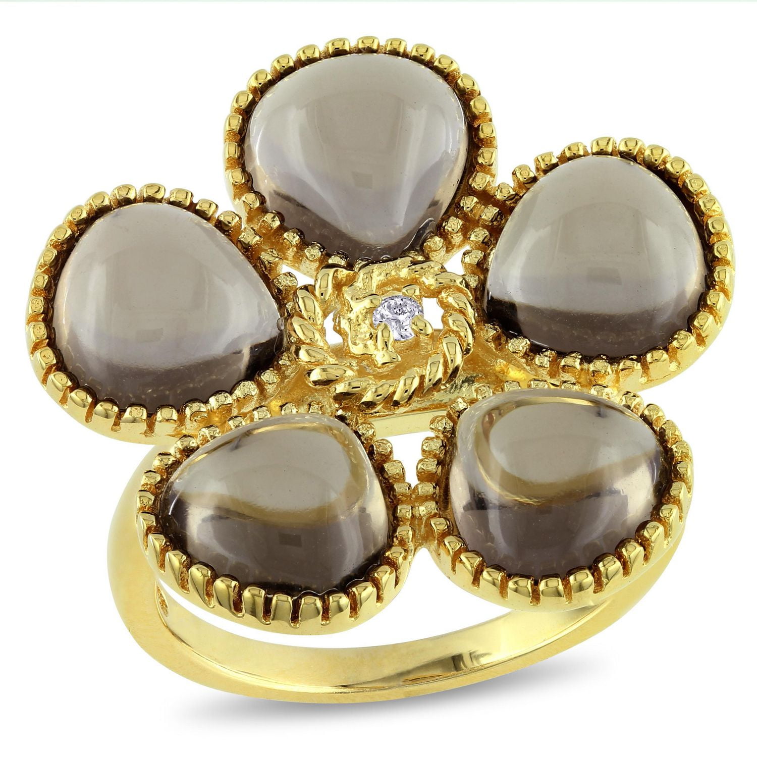 Click here for Miabella Smokey Quartz And Diamond-Accent Yellow-P... prices