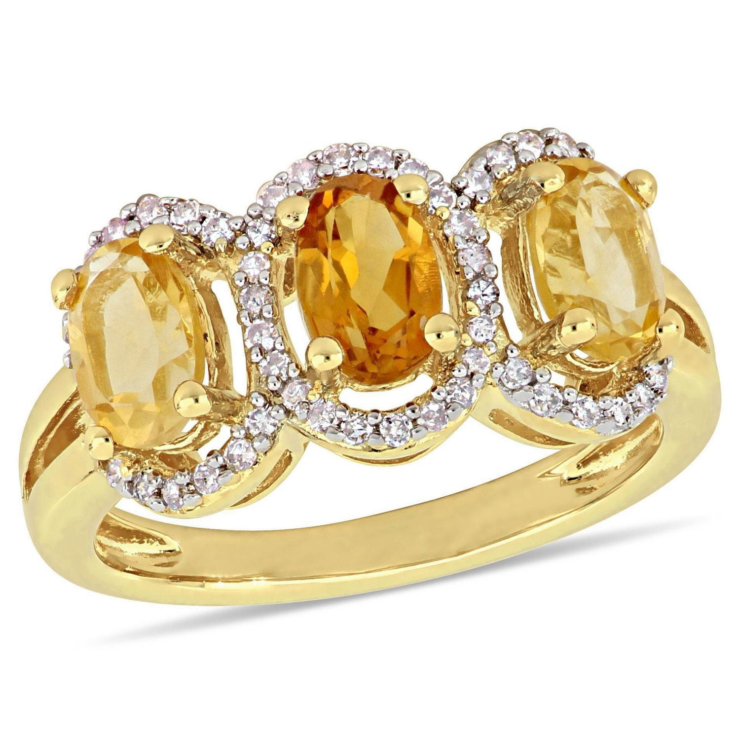 Click here for Miabella Citrine And 1/5 Carat T. W. Diamond Yello... prices