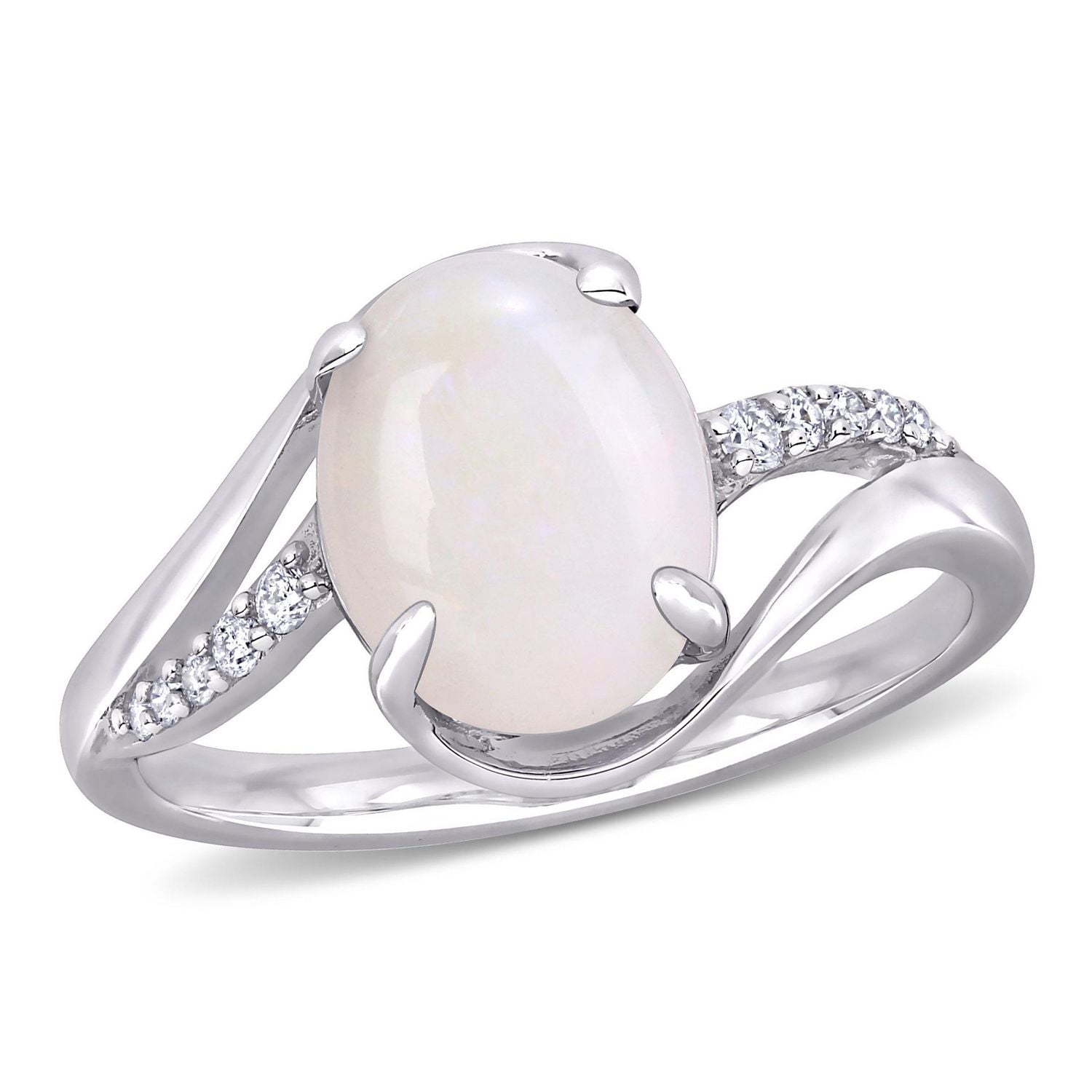 Click here for Miabella 1-5/8 Carat T. G.W. Opal And Diamond-Acce... prices