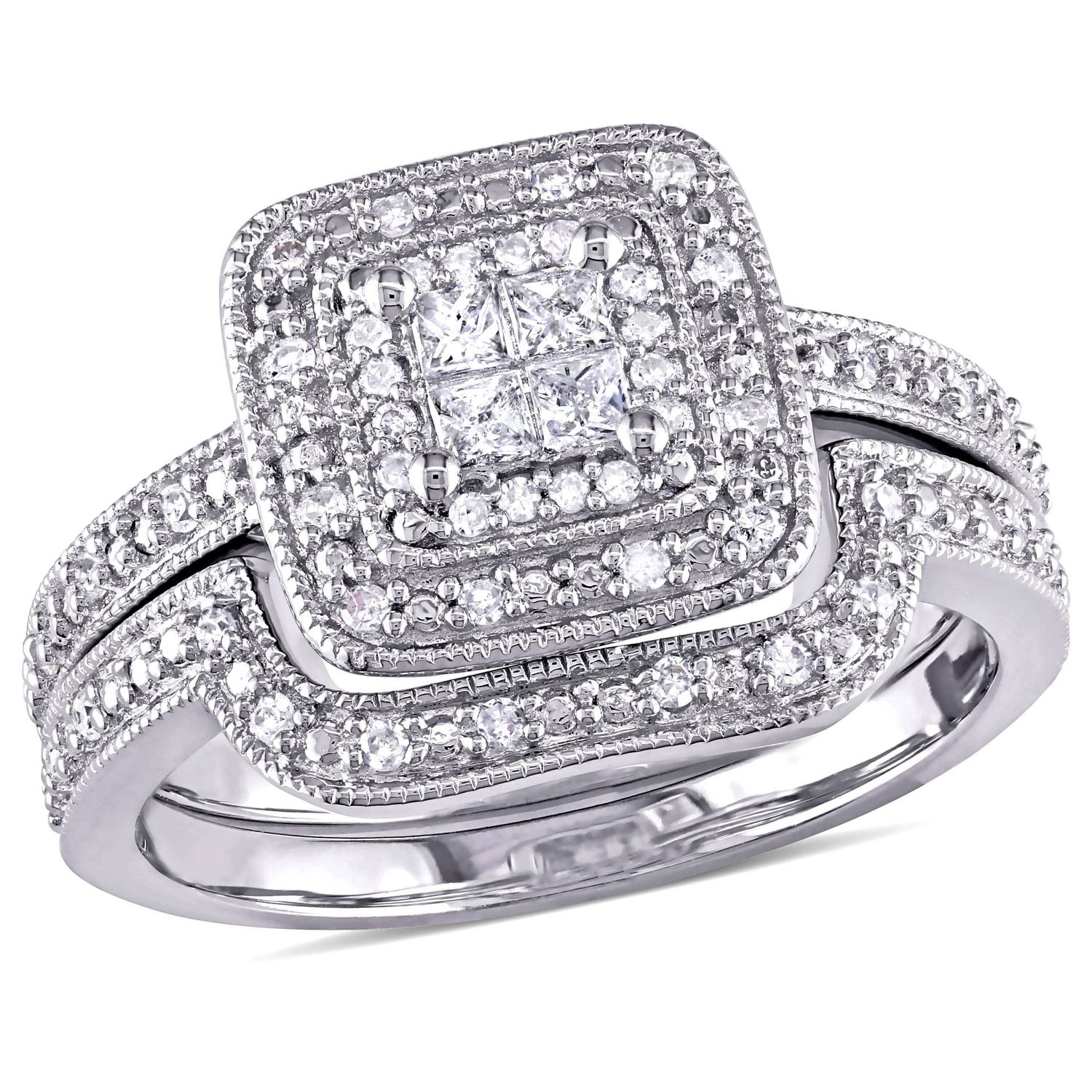 Click here for Miabella 1/3 Carat T. W. Princess And Round Diamon... prices
