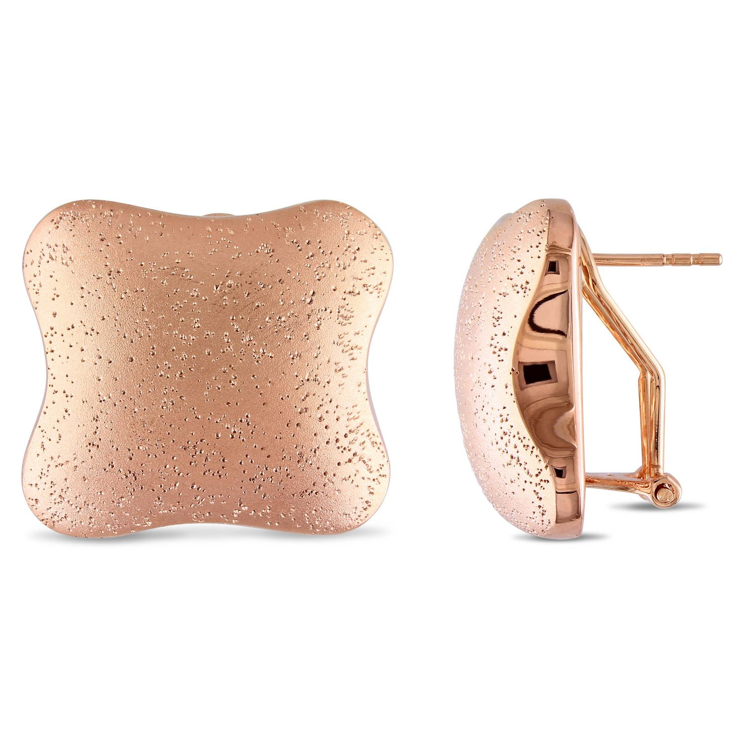 Click here for Asteria 18k Rose Plated Goldtone Textured Stud Ear... prices