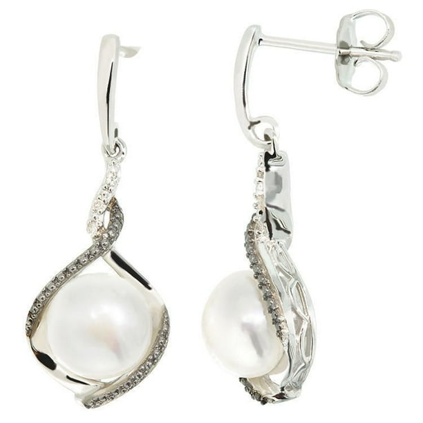 Simply Pearl Collection-Sterling Silver Earring with 8MM Cultured ...