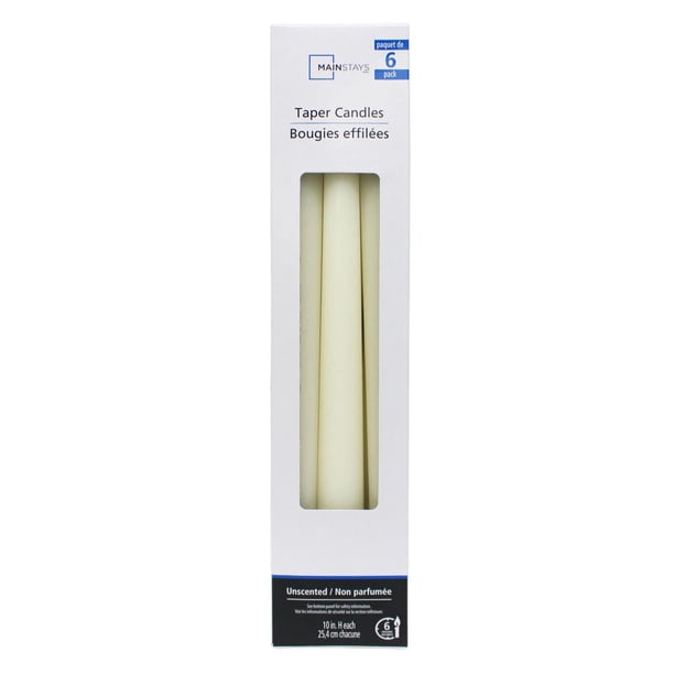 Mainstays Unscented 10" Taper Candle - Walmart.ca